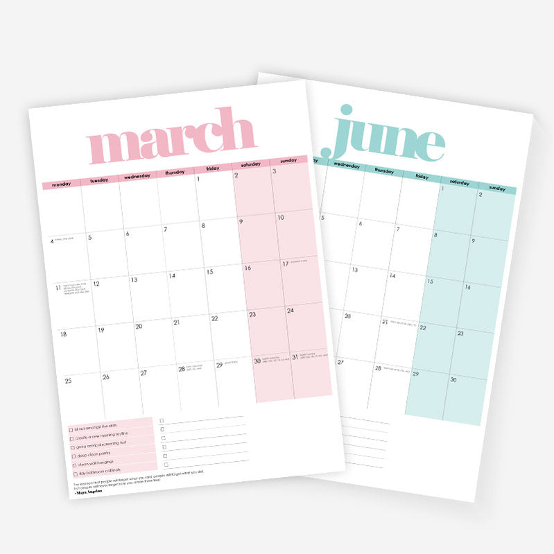 Printable Calendars — OrganisedHQ