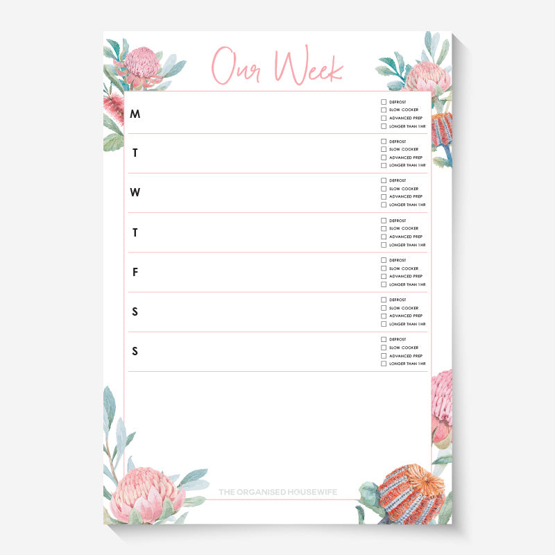 Weekly Meal Planner (with tick boxes) - Australiana – OrganisedHQ