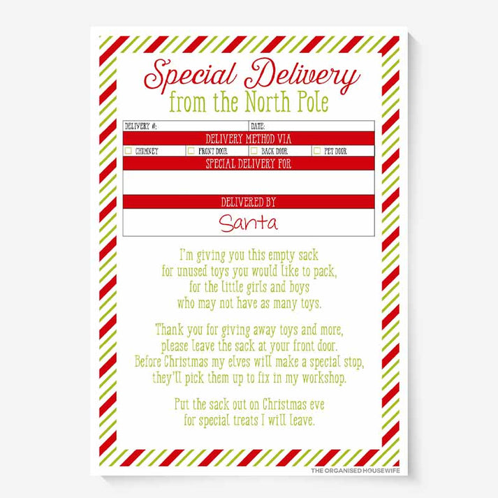 Santa Sack Letter from Santa – Organised HQ