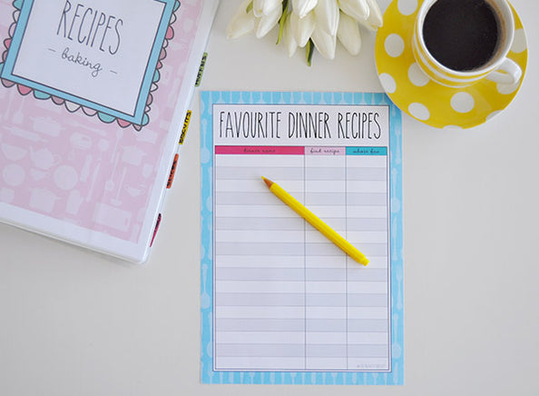 Family Favourite Recipe List | Printable — OrganisedHQ